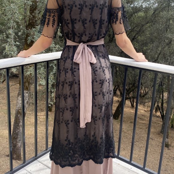 belle poque | Dresses | Belle Poque Black Lace And Pink Vintage Dress ...
